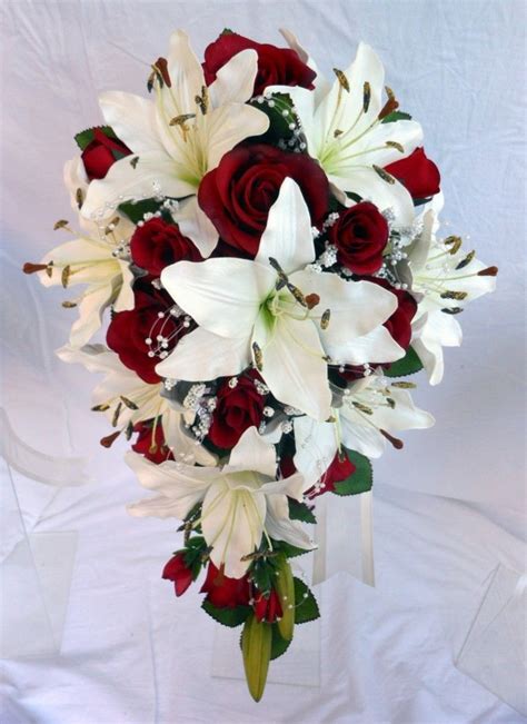 Stunning Brides Wedding Bouquet Made With Real Touch Ivory Tiger