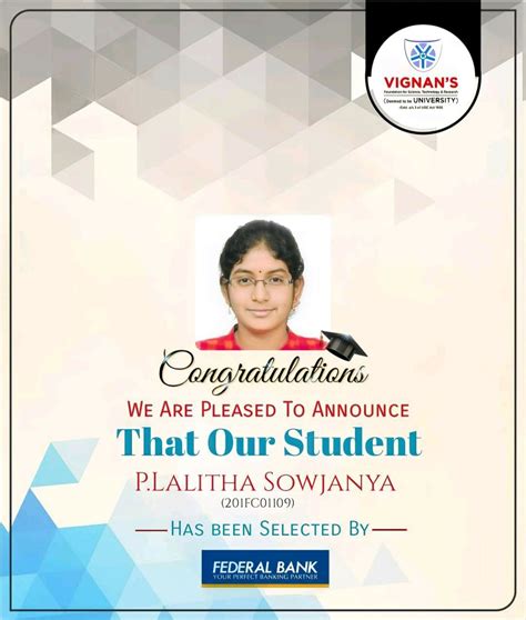 Vignans University On Linkedin Vignan University Bba Mba Placements V Sac Naac A Vignan…