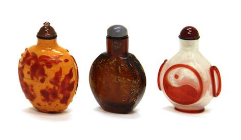 Bonhams Three Glass Snuff Bottles