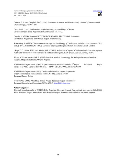 Impact Assessment Of Repeated Mass Ivermectin Treatment On Pdf