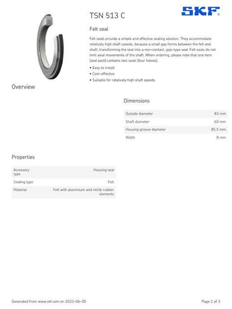 Skf Tsn 513 C Specification Pdf License Business Law