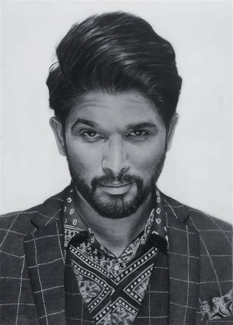 Allu Arjun Realistic Drawing Realistic Drawings Historical Figures