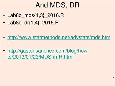 ppt labs svm multi dimensional scaling dimension reduction