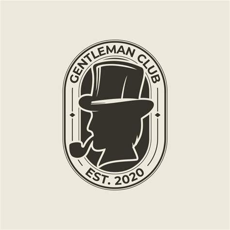 Premium Vector Gentleman Club Vintage Label Sign Vector Template