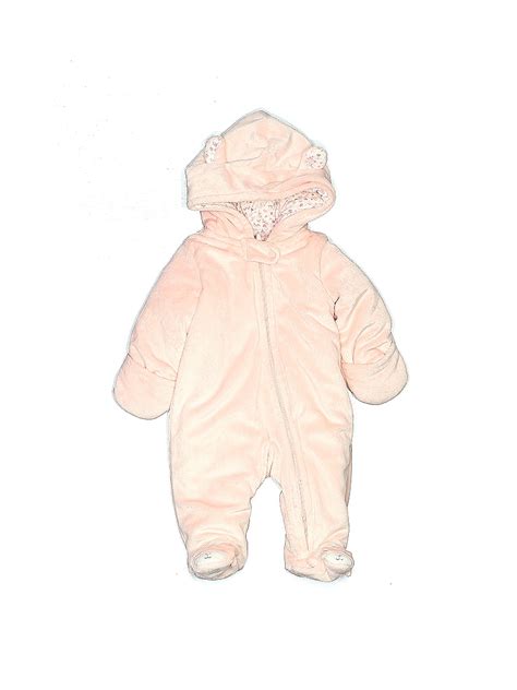 Just One You Made By Carters 100 Polyester Solid Ivory Pink One Piece