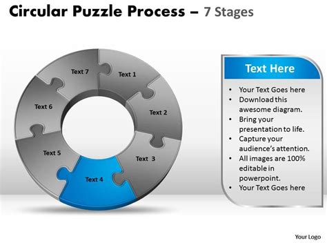Components Diagram Circular Puzzle Process PowerPoint Slide Template Presentation