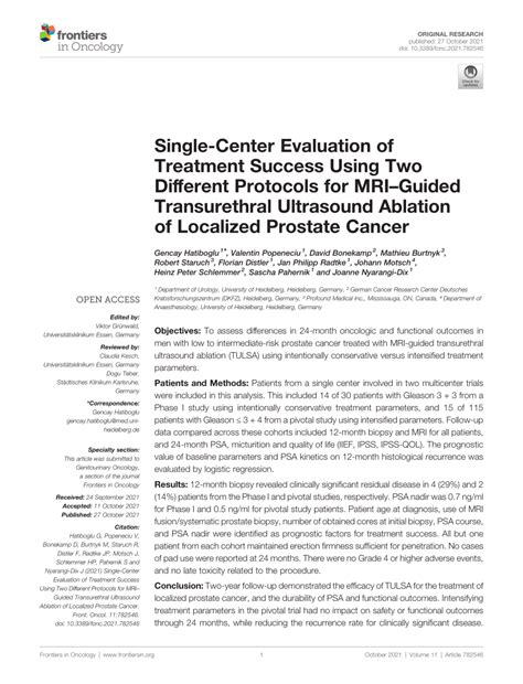 Pdf Single Center Evaluation Of Treatment Success Using Two Different