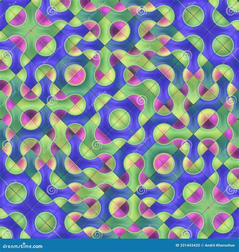 illustration of a colorful symmetrical pattern of tiles coming together