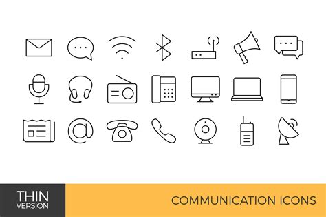 Communication Thin Line Icon Set ~ Icons On Creative Market