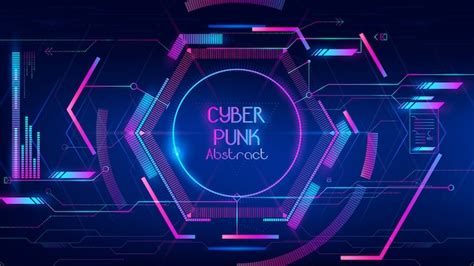 Abstract Of Hi Tech Hub As Cyber Punk Background Premium Ai Generated