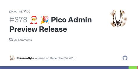 Pico Admin Preview Release Issue Picocms Pico Github