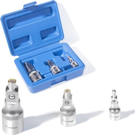 Pronese 3 Pcs Magnetic Socket Adapters 1 4 3 8 And 1 2 Drive Extension Bar Magnetic Tip For