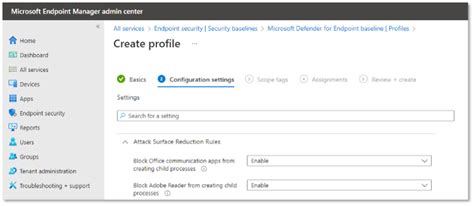 Microsoft Intune Security Attack Surface Reduction Rules