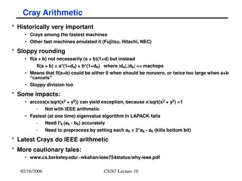Ppt Cs 267 Applications Of Parallel Computers Floating Point Arithmetic Powerpoint