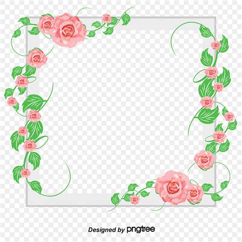 꽃 일러스트 액자 프레임 벡터 틀 꽃들 Png 일러스트 및 Psd 이미지 무료 다운로드 Pngtree