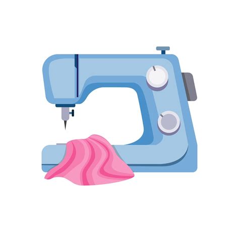 Máquina de coser moderna vector de ilustración plana de dibujos