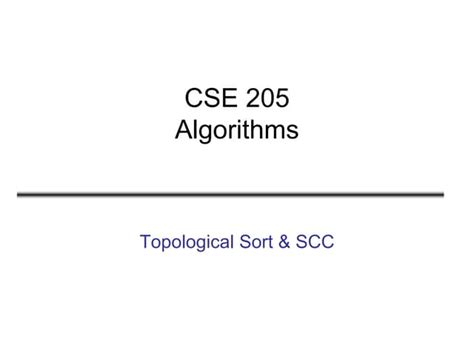 topological sort strongly connected components ppt