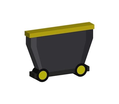 Carro Minero Tridimensional Vector Premium