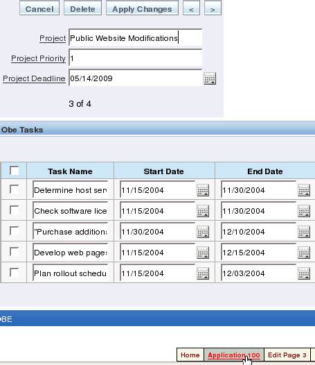 使用 Oracle Application Express 创建和运行应用程序