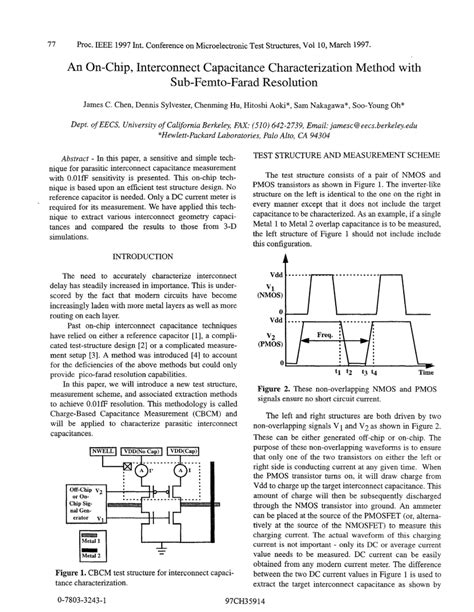 Pdf An On Chip Interconnect Capacitance Characterization Method With Sub Femto Farad Resolution
