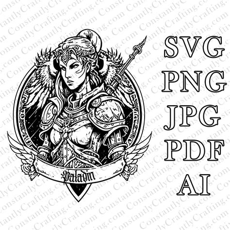 Paladin Female Paladin Svg Svg Dandd Fantasy Cut File Cricut Xtool