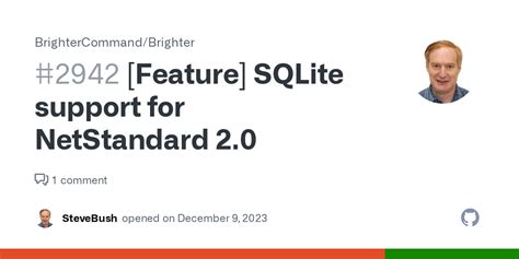 sqlite support for netstandard 2 0 · issue 2942 · brightercommand