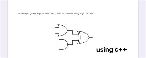 Solved Write A Program To Print The Truth Table Of The Chegg