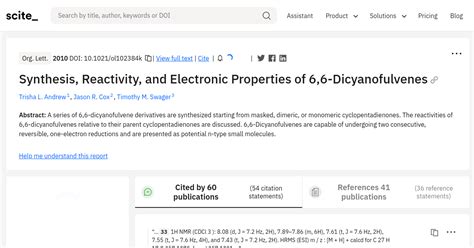 Synthesis Reactivity And Electronic Properties Of 6 6 Dicyanofulvenes