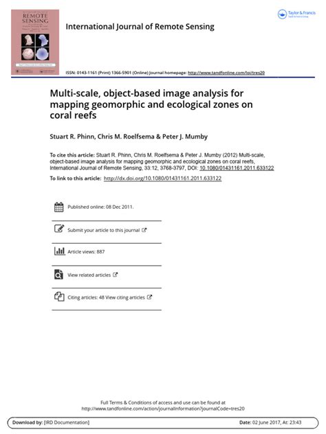 Multi Scale Object Based Image Analysis For Mapping Geomorphic And Ecological Zones On Coral
