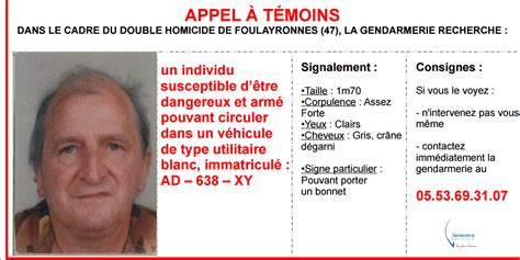 Couple Tué à Foulayronnes La Gendarmerie Lance Un Appel à Témoins