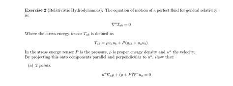 Solved Exercise 2 Relativistic Hydrodynamics The Equation