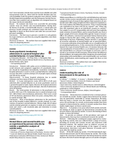Pdf Understanding The Role Of Bereavement In The Pathway To Suicide