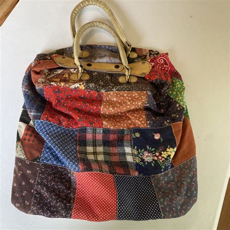 Patchwork Weekend Duffel Bag Hatian Made Leather Gem