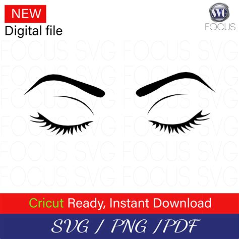 Eyelashes Svg File Eyebrows Svg Instant Download Woman Eyelashes Svg