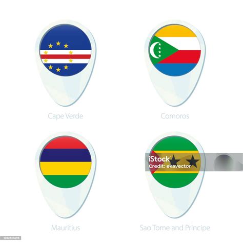 카보베르데 코모로스 모리셔스 상토메 프린시페 플래그 위치 맵 핀 아이콘 0명에 대한 스톡 벡터 아트 및 기타 이미지 0명 기 디자인 Istock