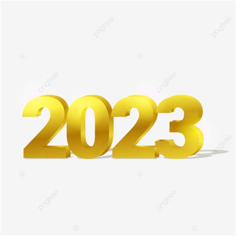 2023 Efek Teks 3d Oro Png 2023 Año Nuevo Oro Png Y Vector Para