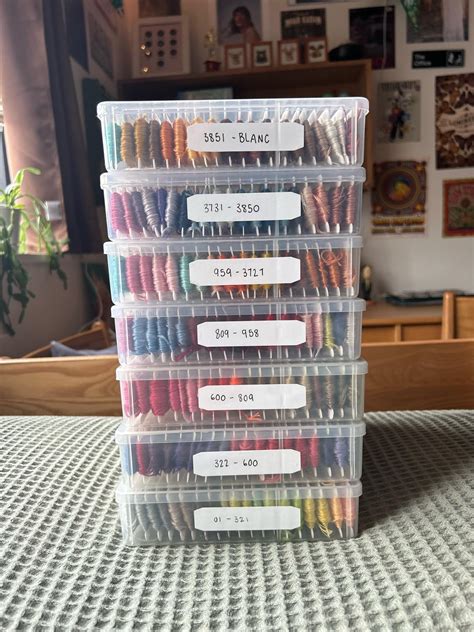 Pic Every Color Organized And Labeled Finally😚 Rcrossstitch