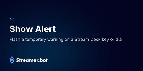 Show Alert Streamerbot Docs