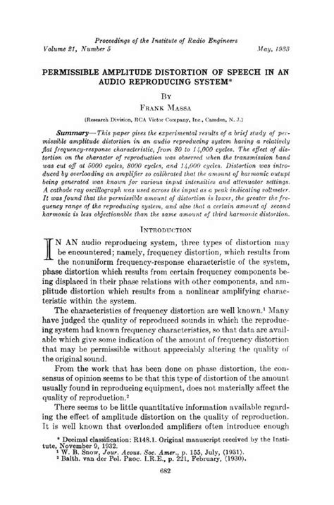 pdf permissible amplitude distortion of speech in an audio