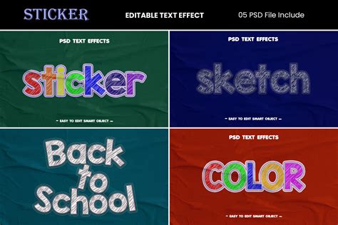 Photoshop Action Editable Sticker Text Effect