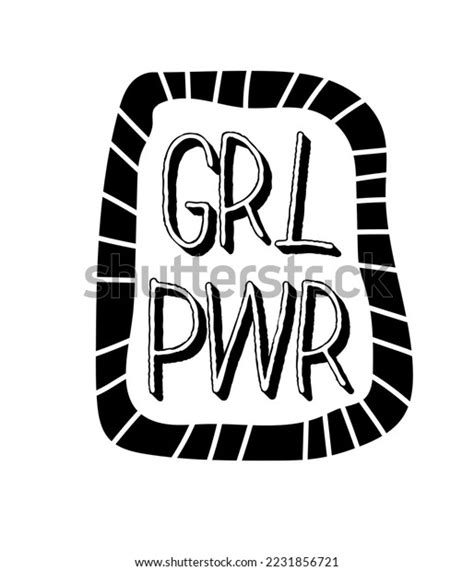 Doodle Style Girl Power Motivational Quote Stock Vector Royalty Free