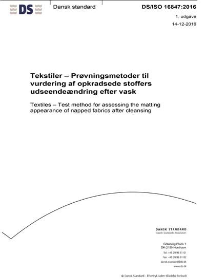 DS ISO Textiles Test Method For Assessing The Matting Appearance Of Napped