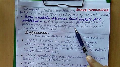 Comparisons Similarities Osi And Tcp Ip Model Youtube