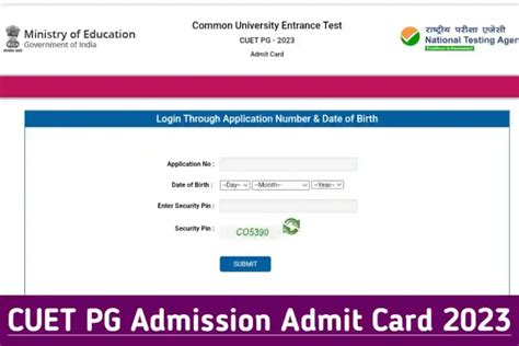 Cuet Pg Exam Admit Card 2023