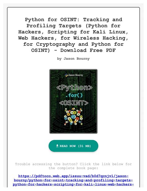 Free Pdf Python For Osint Tracking And Profiling Targets Python For