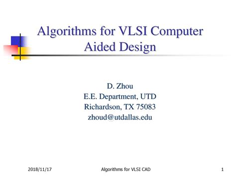 Algorithms For Vlsi Computer Aided Design Ppt Download