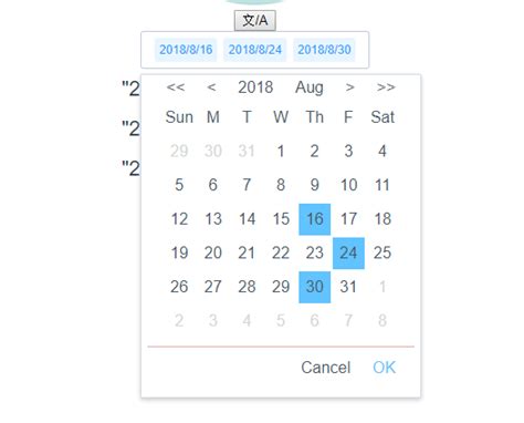 multiple date selection in datepicker filament