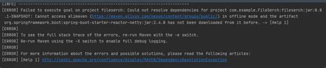 关于maven to see the full stack trace of the errors re run maven with