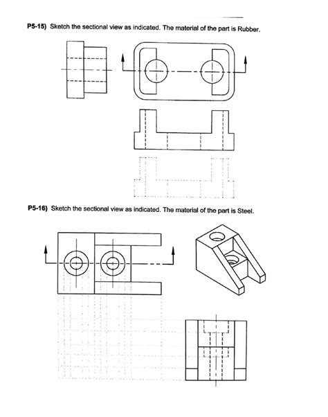Solved P5 15 ﻿sketch The Sectional View As Indicated The