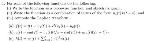 solved 1 for each of the following functions do the